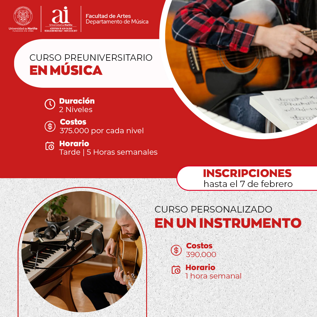Cursos de Extensión en Música – Universidad de Nariño